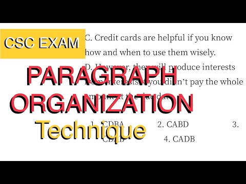 CSC EXAM - Paragraph Organization Technique - Insurance sa Exams - YouTube