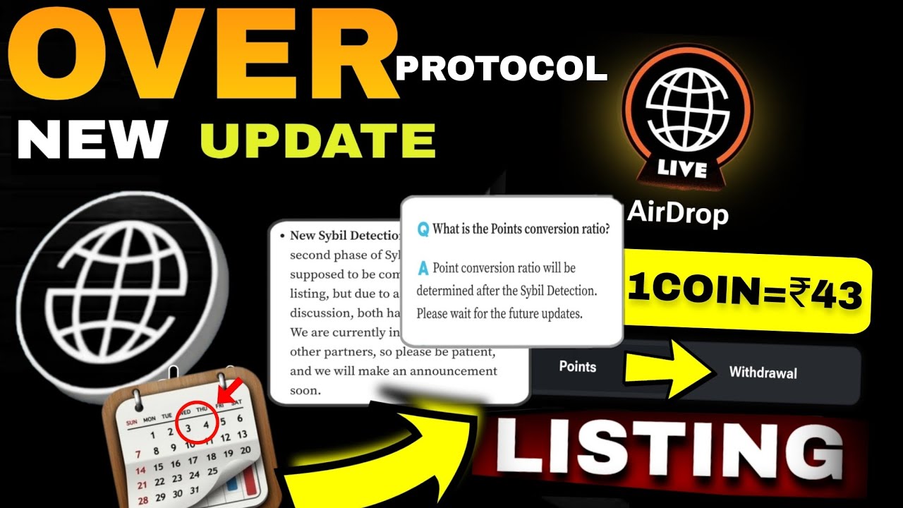 OVER PROTOCOL NEW UPDATE | OVER PROTOCOL AIRDROP WITHDRAWAL | OVER WALLET KYC | LISTING DATE ...