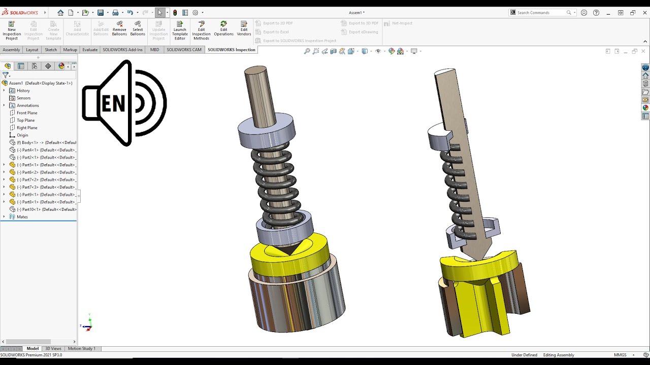 Angle Safety Valve SolidWorks 2021 Tutorial Part 3! - YouTube