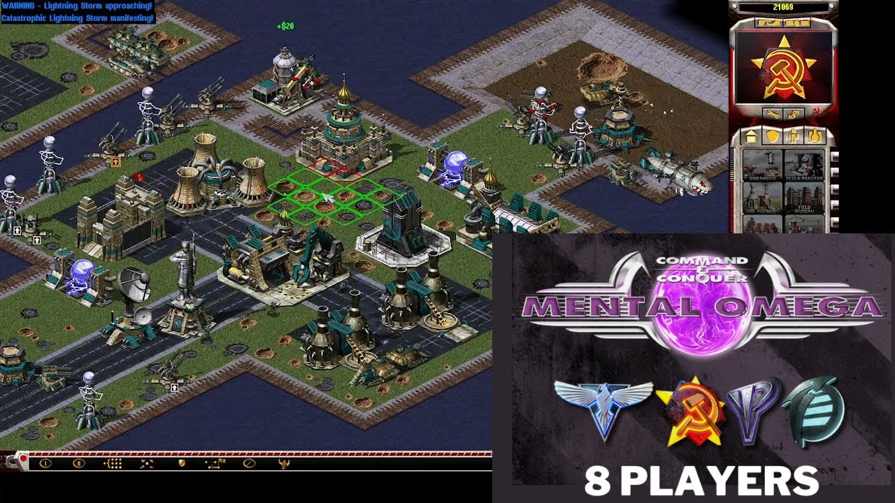 Yuri's revenge Mental Omega Gameplay: Hex Bay Ex map 8 players ...