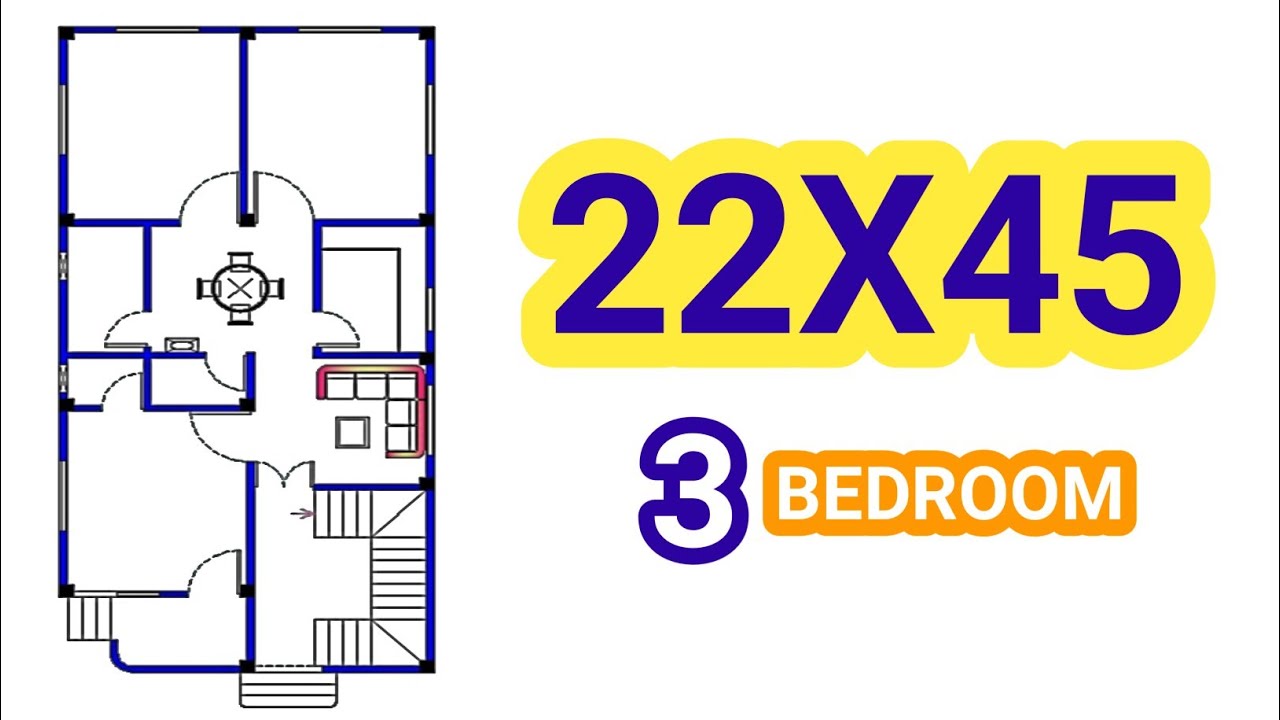 22*45 house design | 22 by 45 house plan - YouTube