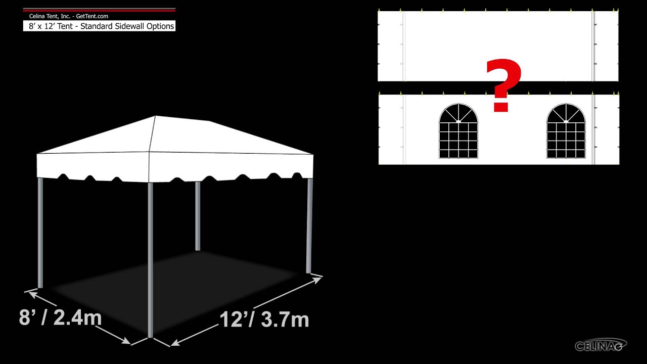 8' x 12' Tent & Canopy - Standard Sidewall Options - YouTube