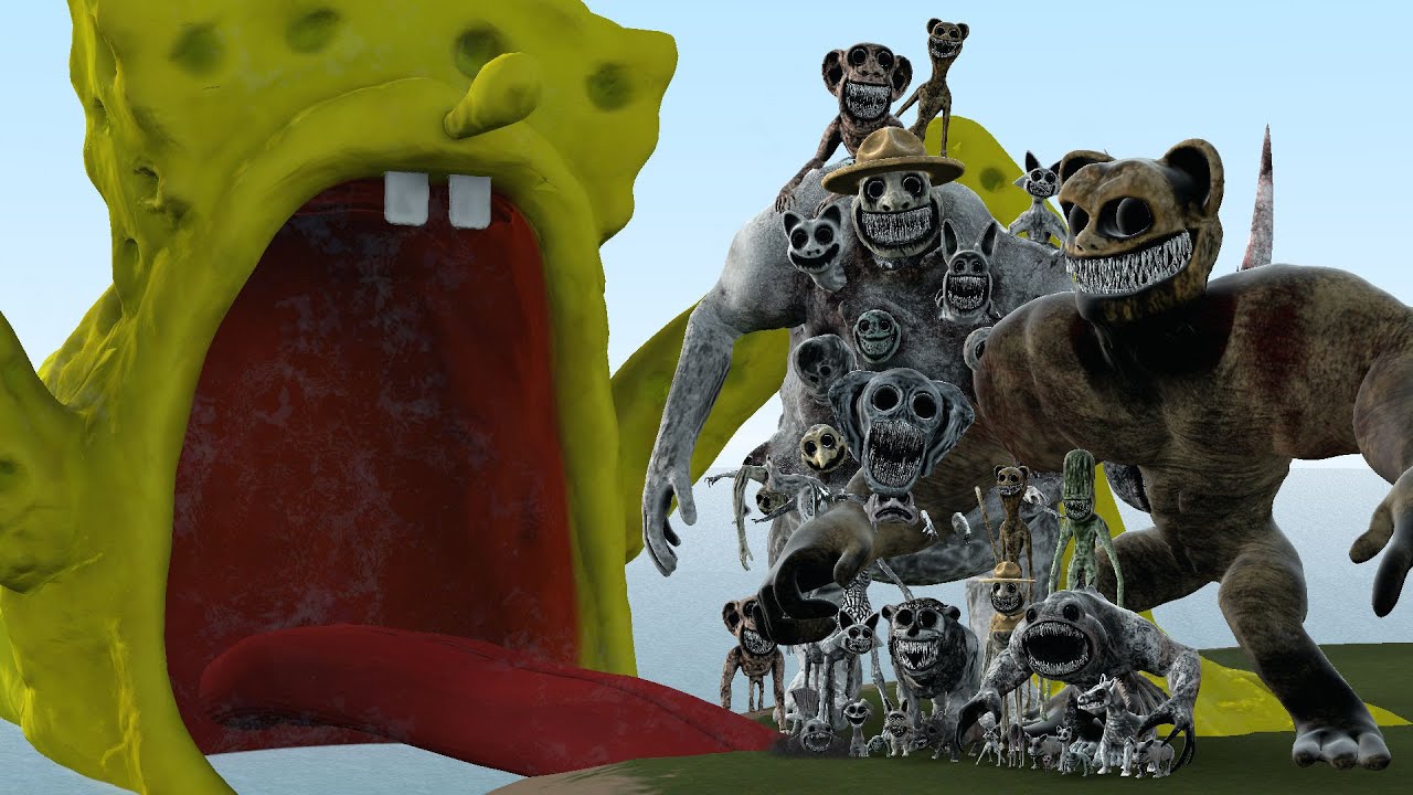 SPONGEBOB SEA EATER VS ALL ZOONOMALY MONSTERS In Garry's Mod! - YouTube