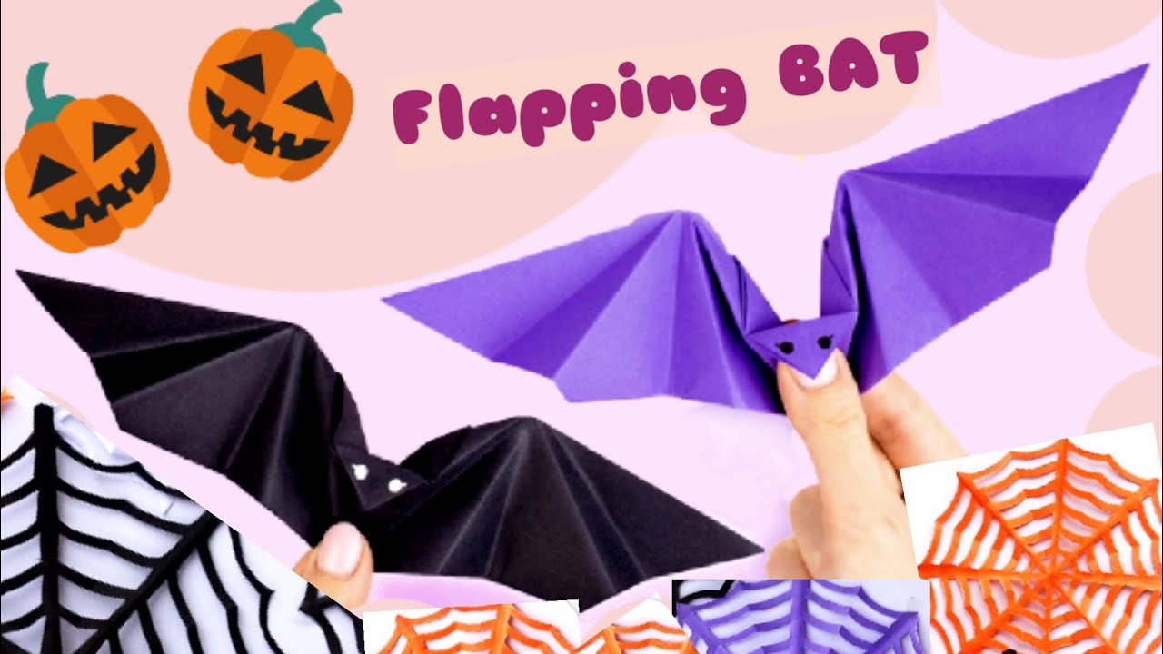 Origami Flapping Bat | DIY Halloween Decorations| Halloween paper ...