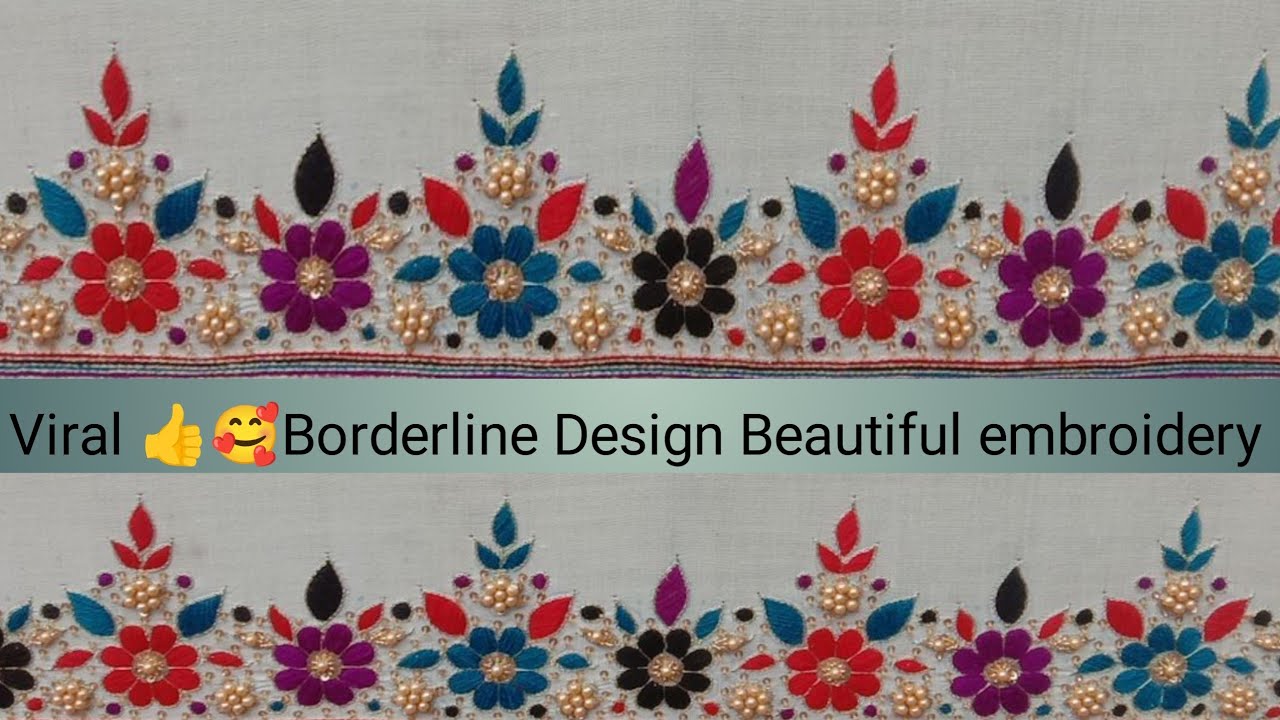Very Simple And Beautiful Border Line Design || Hand embroidery by ...