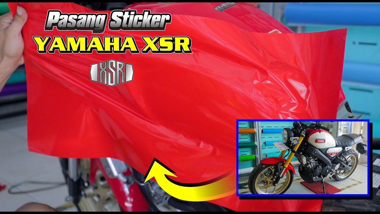 Modifikasi sticker Yamaha XSR 155 merah Putih || Wrapping & Cutting ...