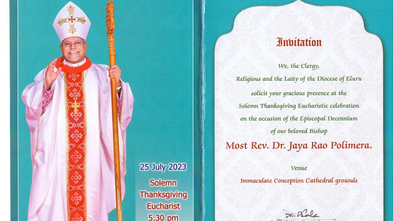 Decennial Episcopal Anniversary of Bishop Polimera Jaya Rao of Eluru ...