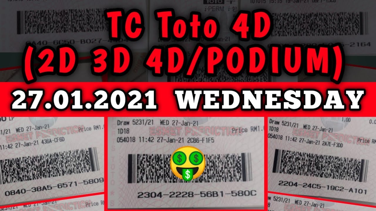 Toto 4D‼️27.01.2021 WED‼️ TC LUCKY PICK - YouTube