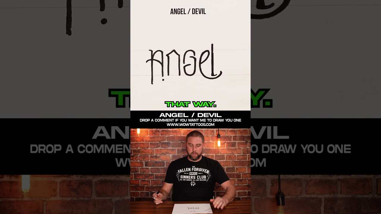 Angel And Devil Ambigram