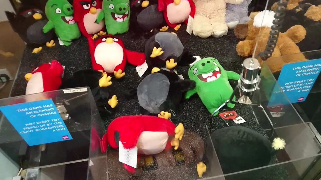 Playing The Angry Birds Claw Grab Machine In The Arcades - YouTube