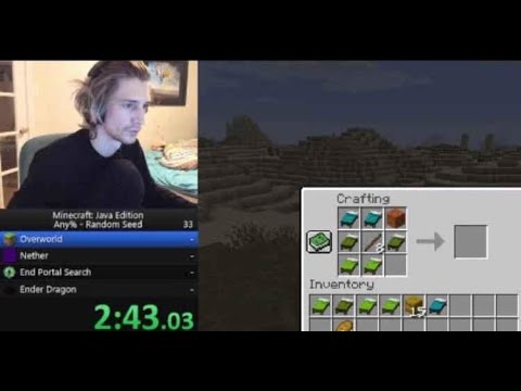 [WR] Minecraft XQC Crafting Recipe Speedrun 1:08.290 - YouTube