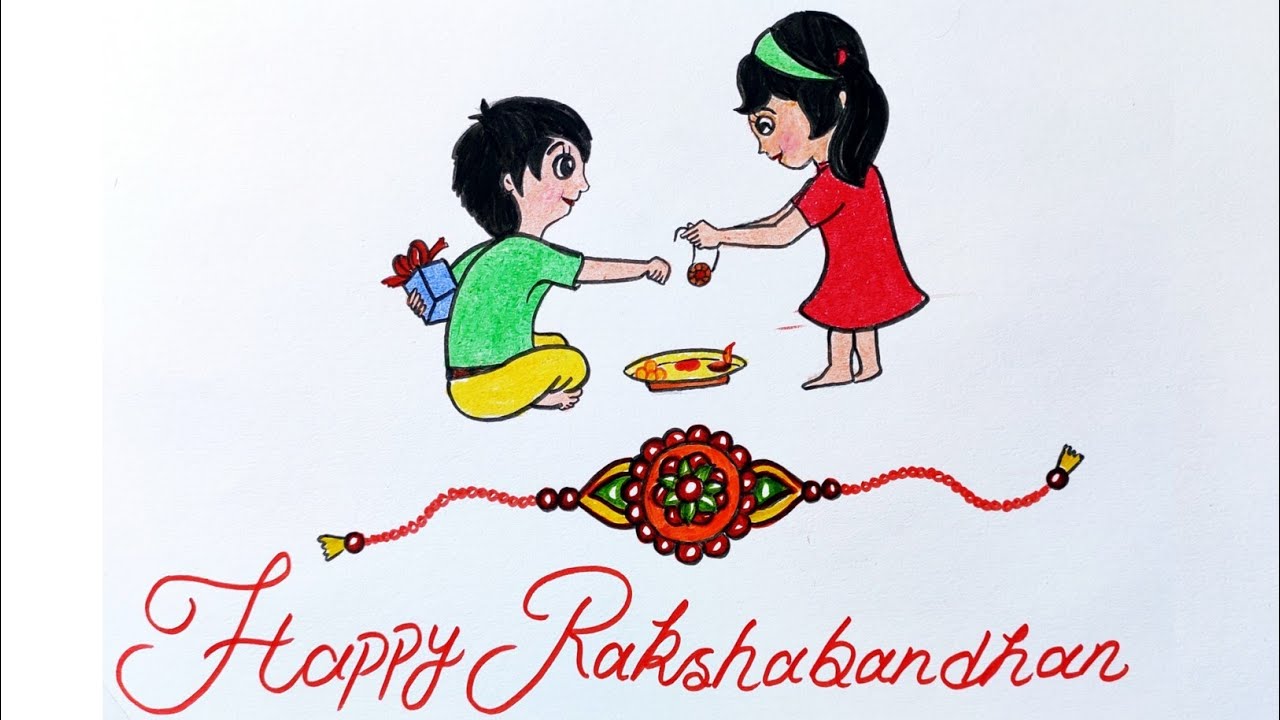 || Happy Rakshabandhan || Rakhi Drawing || How To Draw Rakhi || - YouTube