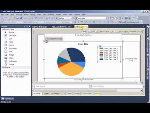 How to create pie chart on RDLC report in asp.net (C# code) - YouTube