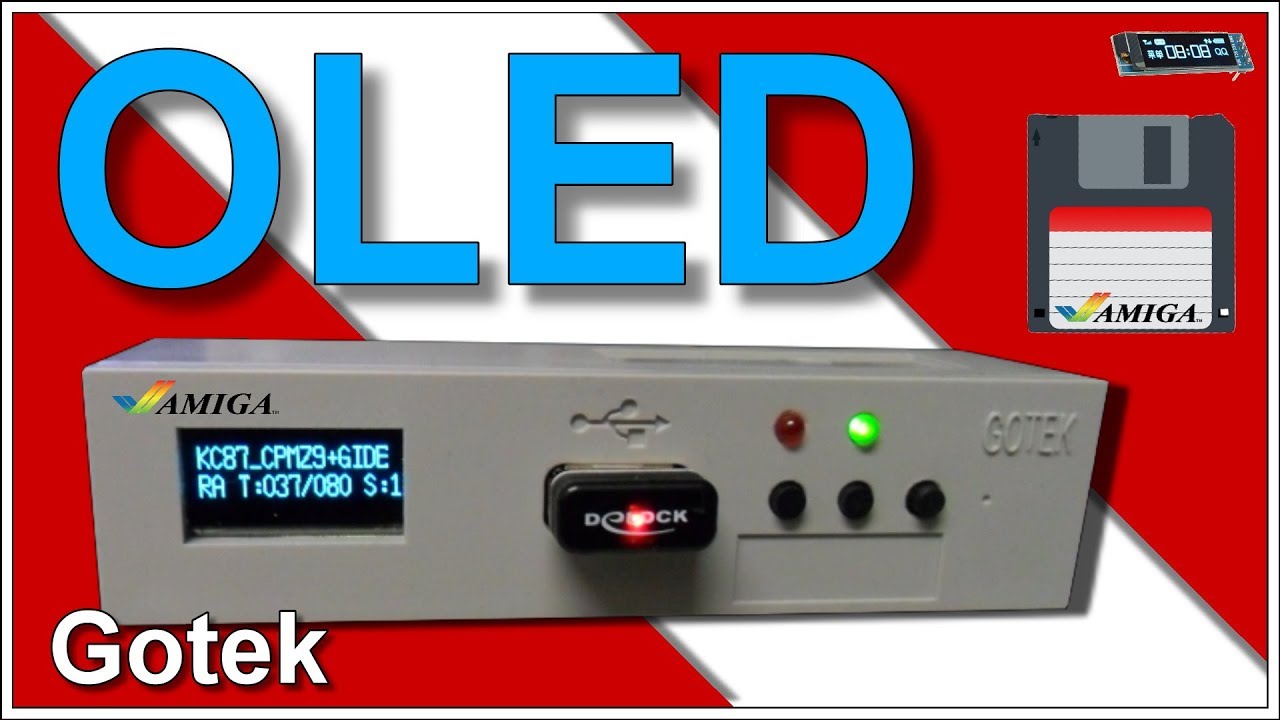 Installing OLED into GoTek with Flashfloppy for Amiga extern DIY deutsch - YouTube
