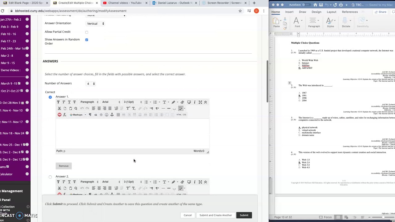 how to create a test or exam - YouTube