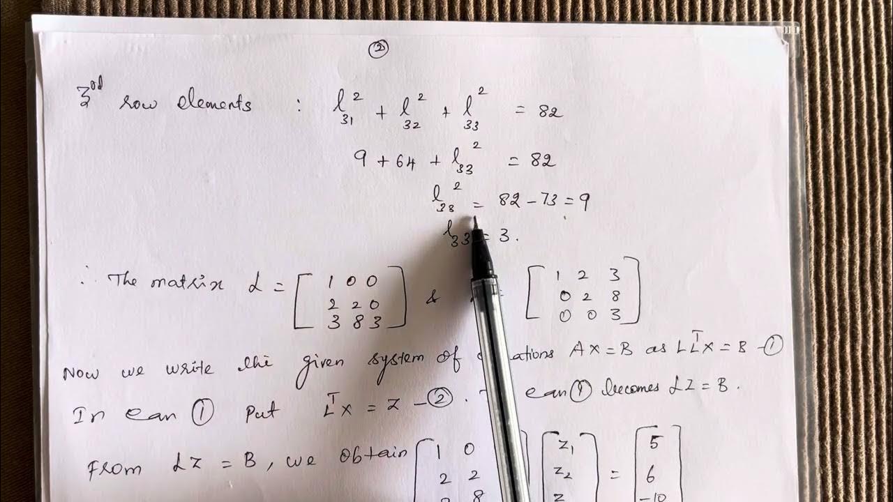 Cholesky decomposition method |Numerical methods - YouTube