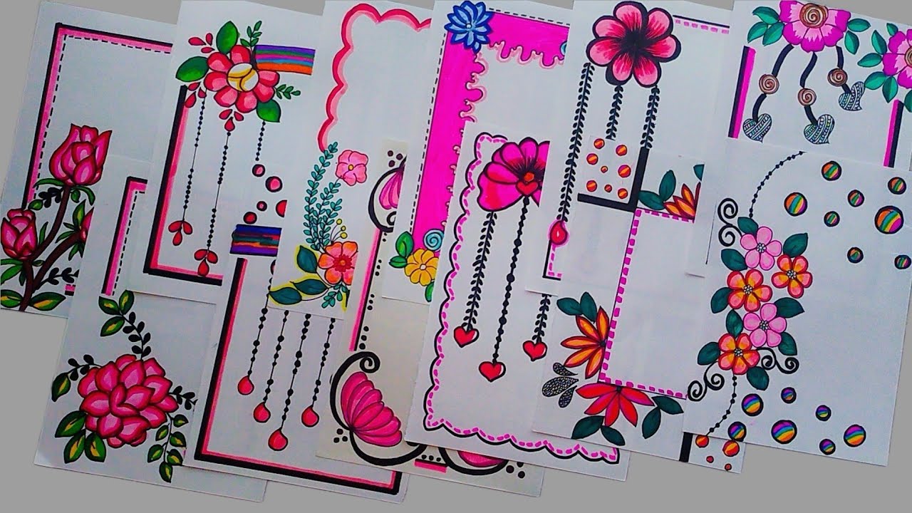 20 Beautiful Border Design/Front Page Design For School Notebook/Art ...