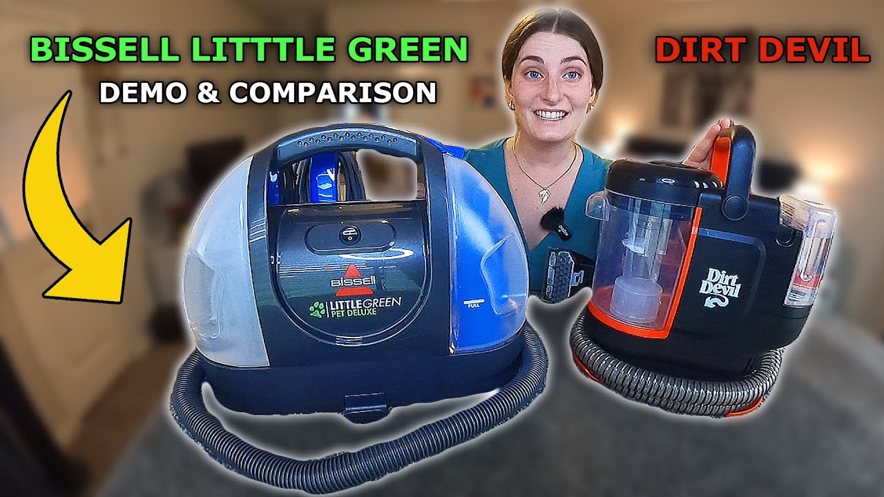 Bissell Little Green Pet Deluxe VS Dirt Devil Carpet Cleaner - YouTube