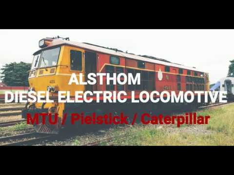 Alsthom Diesel Electric Locomoive MTU/Pielstick/Caterpillar - YouTube