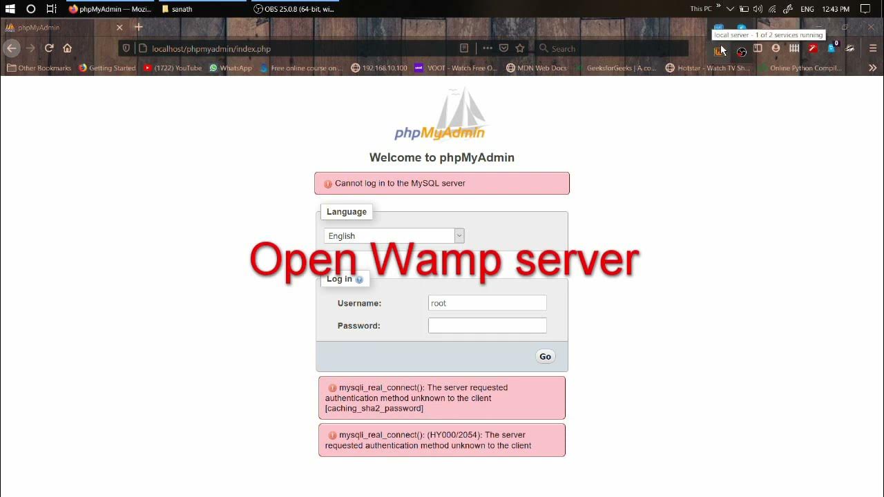 MySQL caching_sha2_password | Cannot log in to the MySQL server \ PhpMyAdmin login on wamp ...
