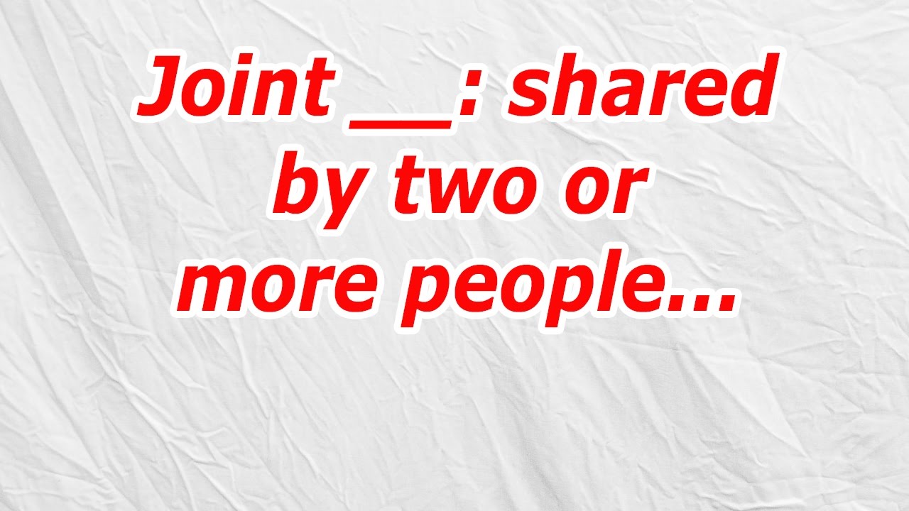 Joint Shared By Two Or More People CodyCross Answer YouTube Joint Shared By Two Or More People CodyCross Answer YouTube