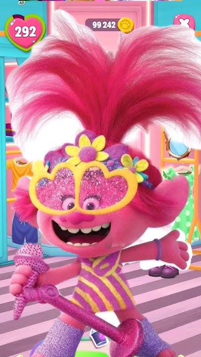 Princess Poppy Heart Glasses Official Trolls World Tour Mini Cardboard