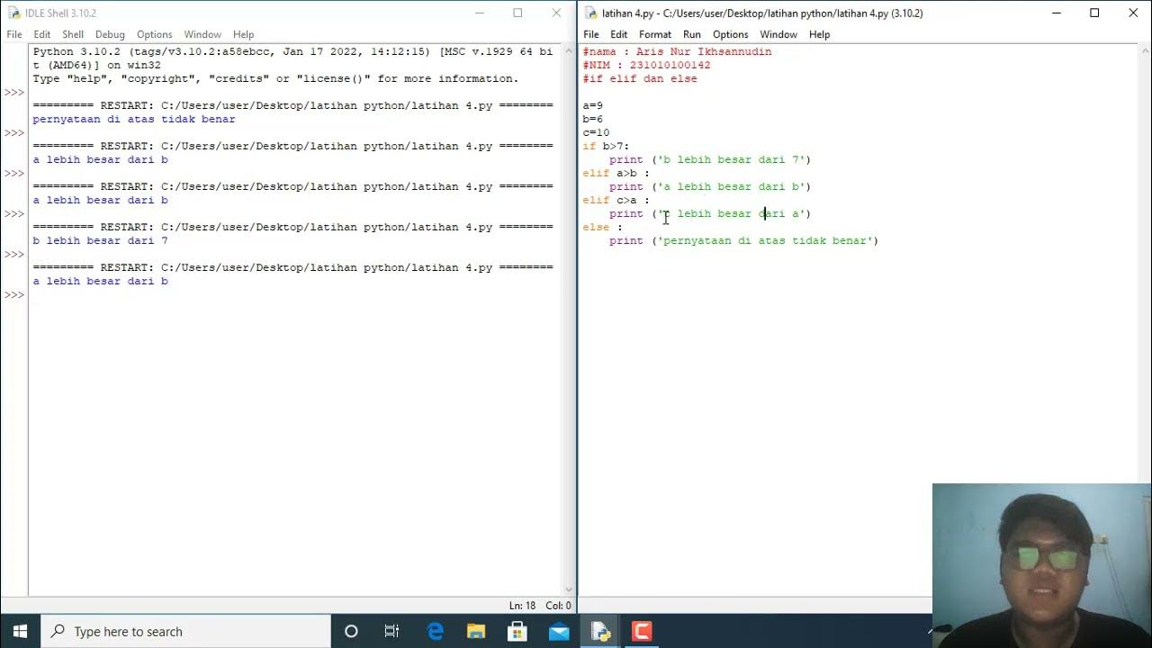 Tugas Kuliah python dasar IF ELIF ELSE #4 - YouTube