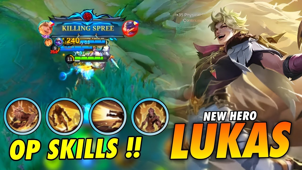 NEW HERO LUKAS OP SKILLS !! - ADVANCE SERVER - MLBB - YouTube