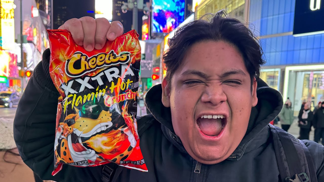 Asking Strangers If They Can Finish A Bag Of Hot Cheetos in 5 minutes ...