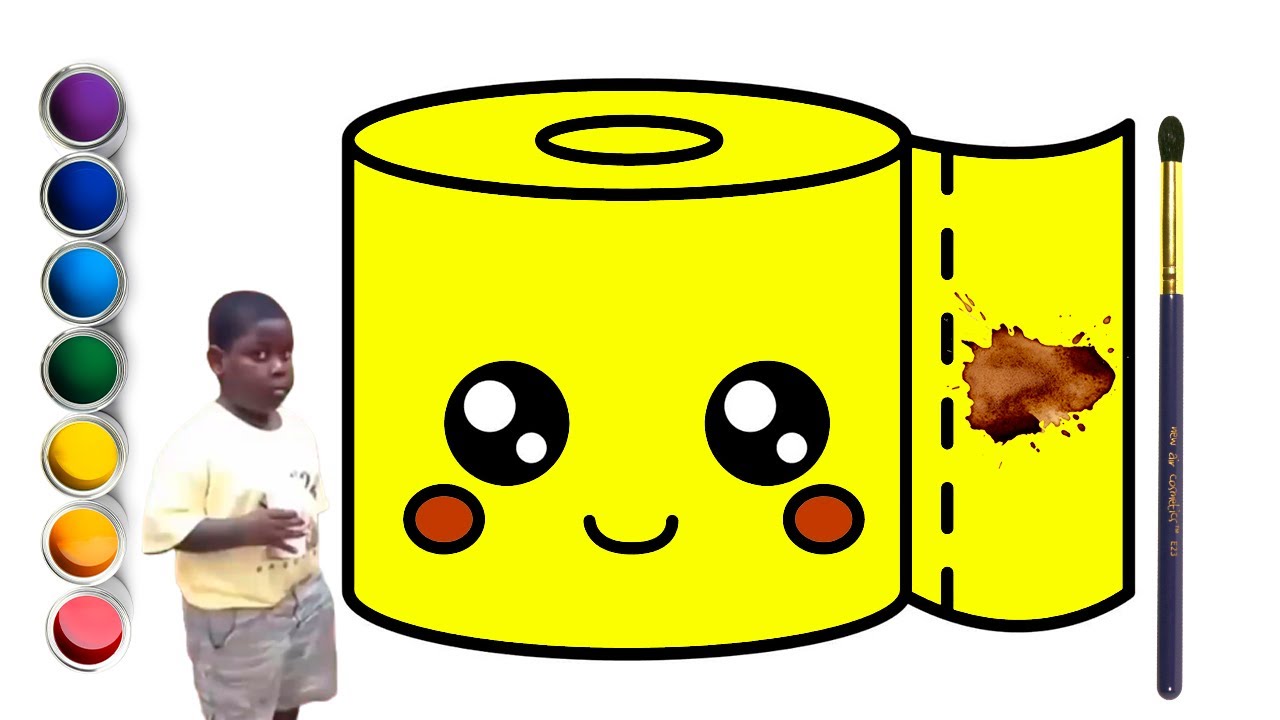How to draw toilet paper for kids. Learn to draw - YouTube
