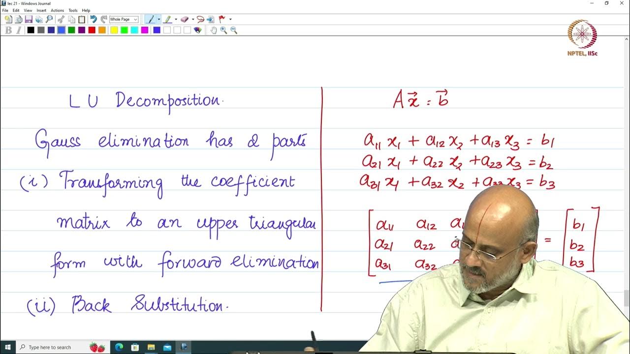 Lec 33 LU Decomposition - YouTube