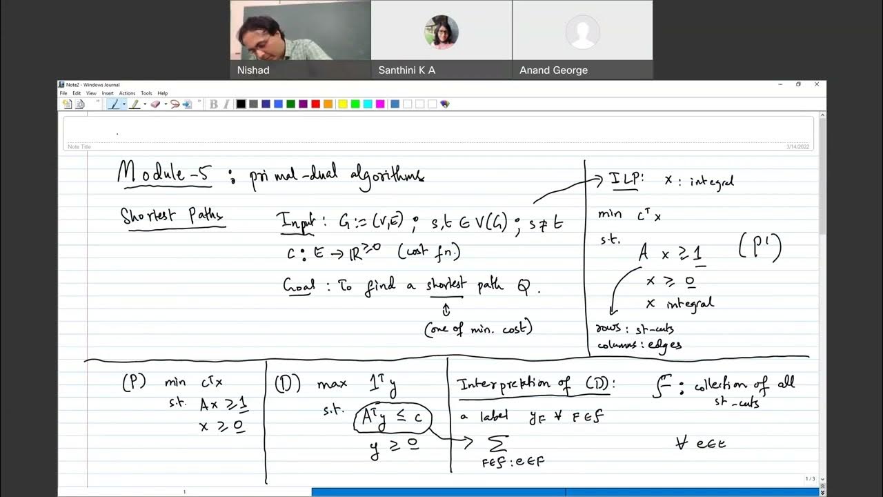 Linear Programming & Combinatorial Optimization (2022) Lecture-27 - YouTube