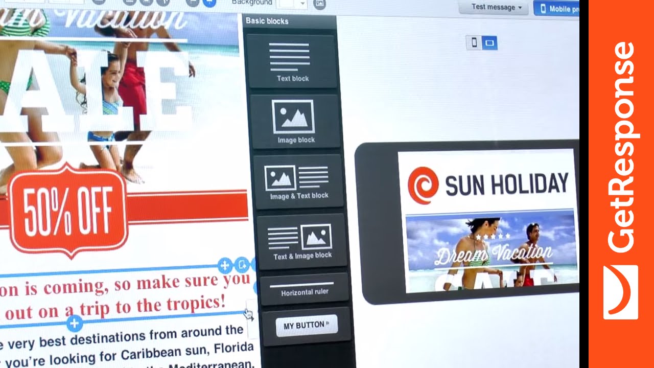 Responsive Email Design in GetResponse - YouTube
