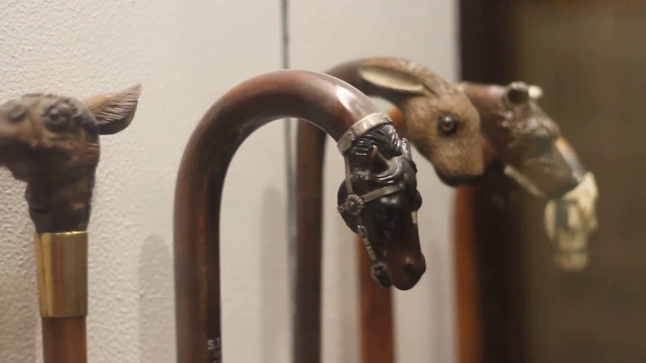 Acient Animals Ivory wooden walking stick - YouTube