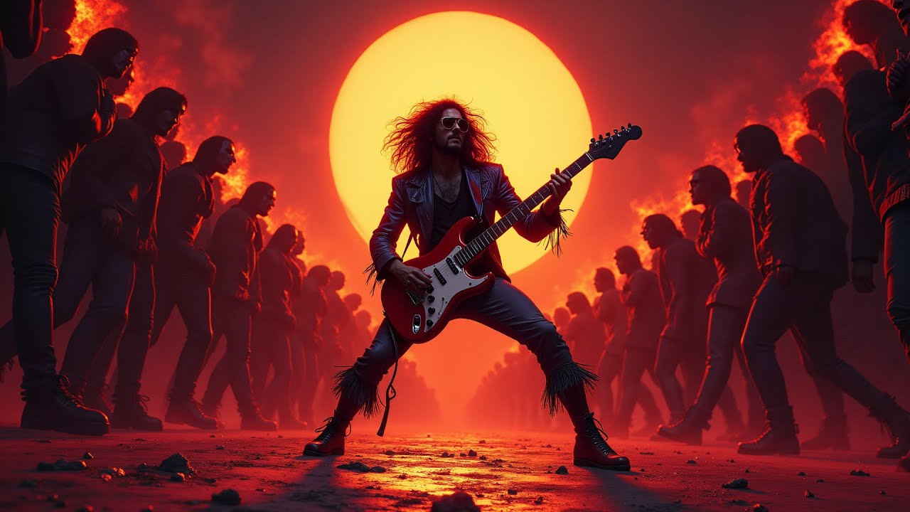 Funky metal disco inferno (AI generated music) - YouTube