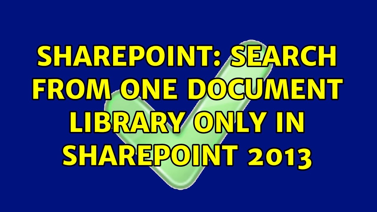Sharepoint: Search from one document library only in SharePoint 2013 ...