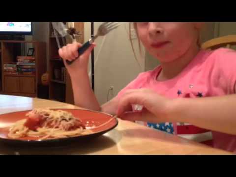 Spaghetti snob eating