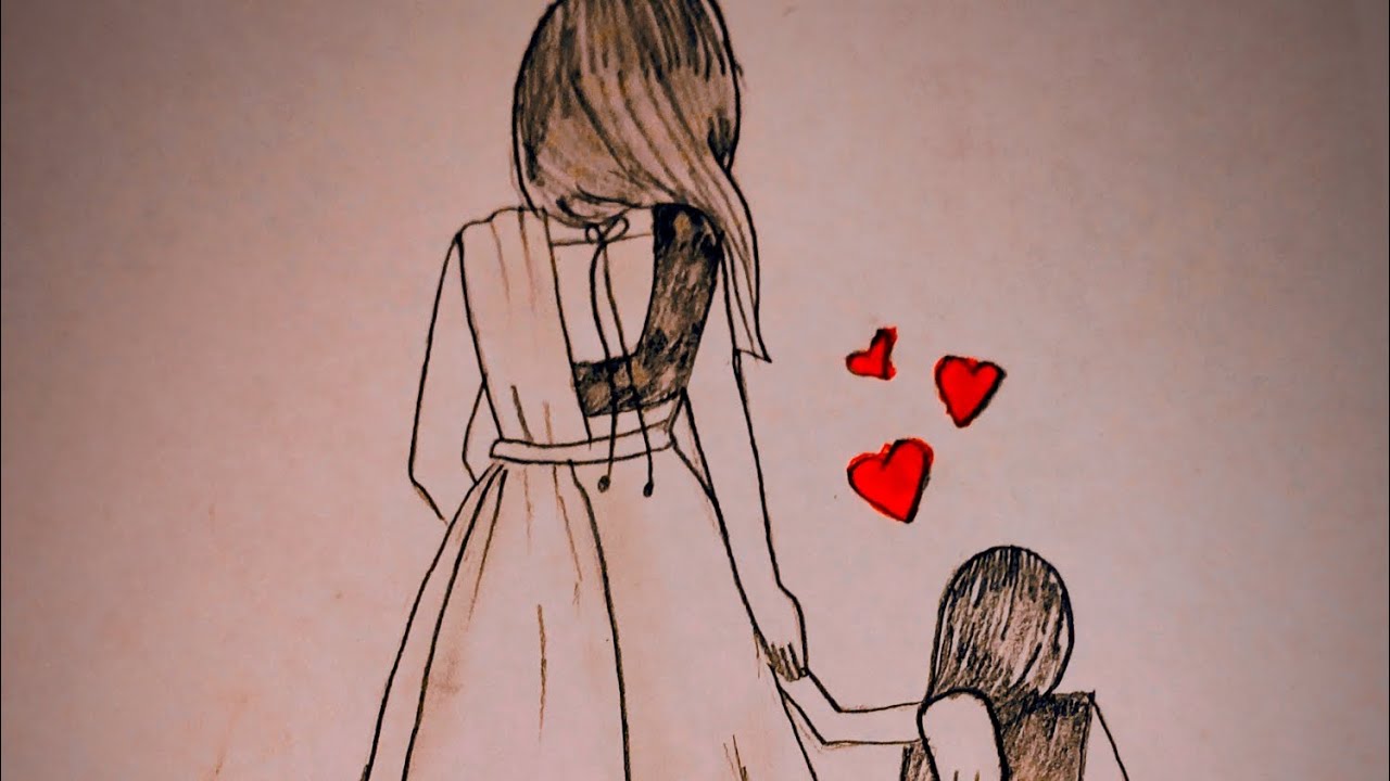 How To Draw Mother's Day Drawing || Happy Mother's Day Drawing || Mom ...