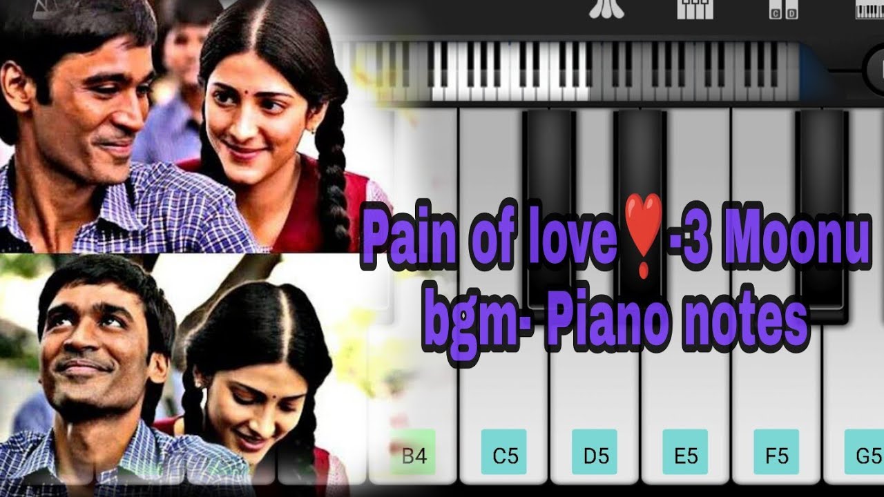 Pain of love- 3 Moonu bgm piano notes - YouTube