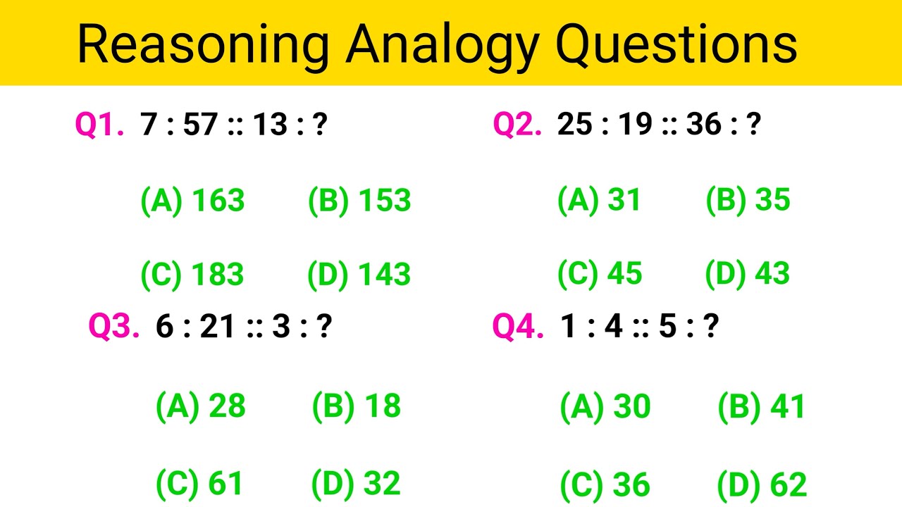 Reasoning Analogy || Resoning Questions || Reasoning Practice Set ...
