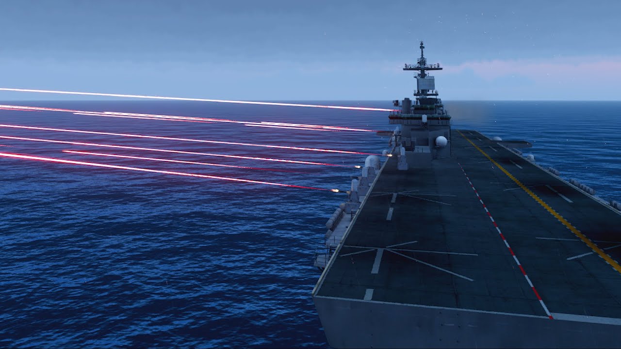 Phalanx CIWS C-RAM vs Harpoon Anti-Ship Missile - Shooting Down - Air ...