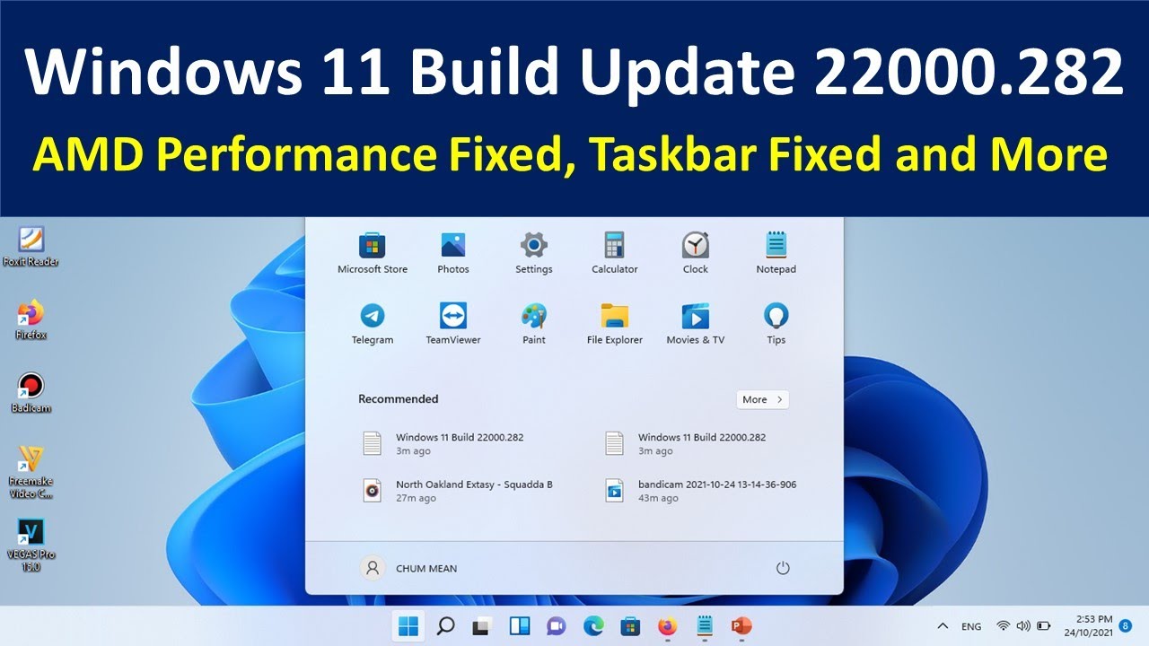 Upgrade to Windows11 Build 22000.282 - YouTube