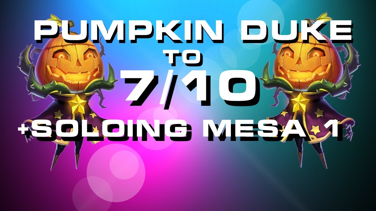 Castle Clash - Leveling Pumpkin Duke to 7/10 + MESA 1 SOLO - YouTube