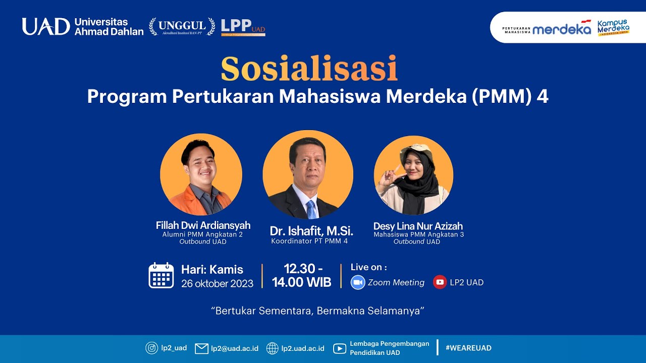 Sosialisasi Program Pertukaran Mahasiswa Merdeka (PMM) 4 - YouTube