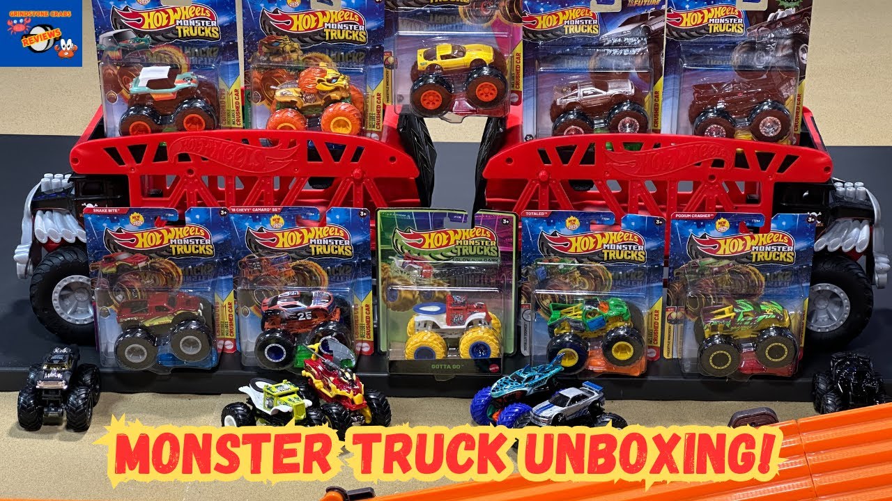 Opening Diecast Hot Wheels Monster Trucks | Case D & E - YouTube