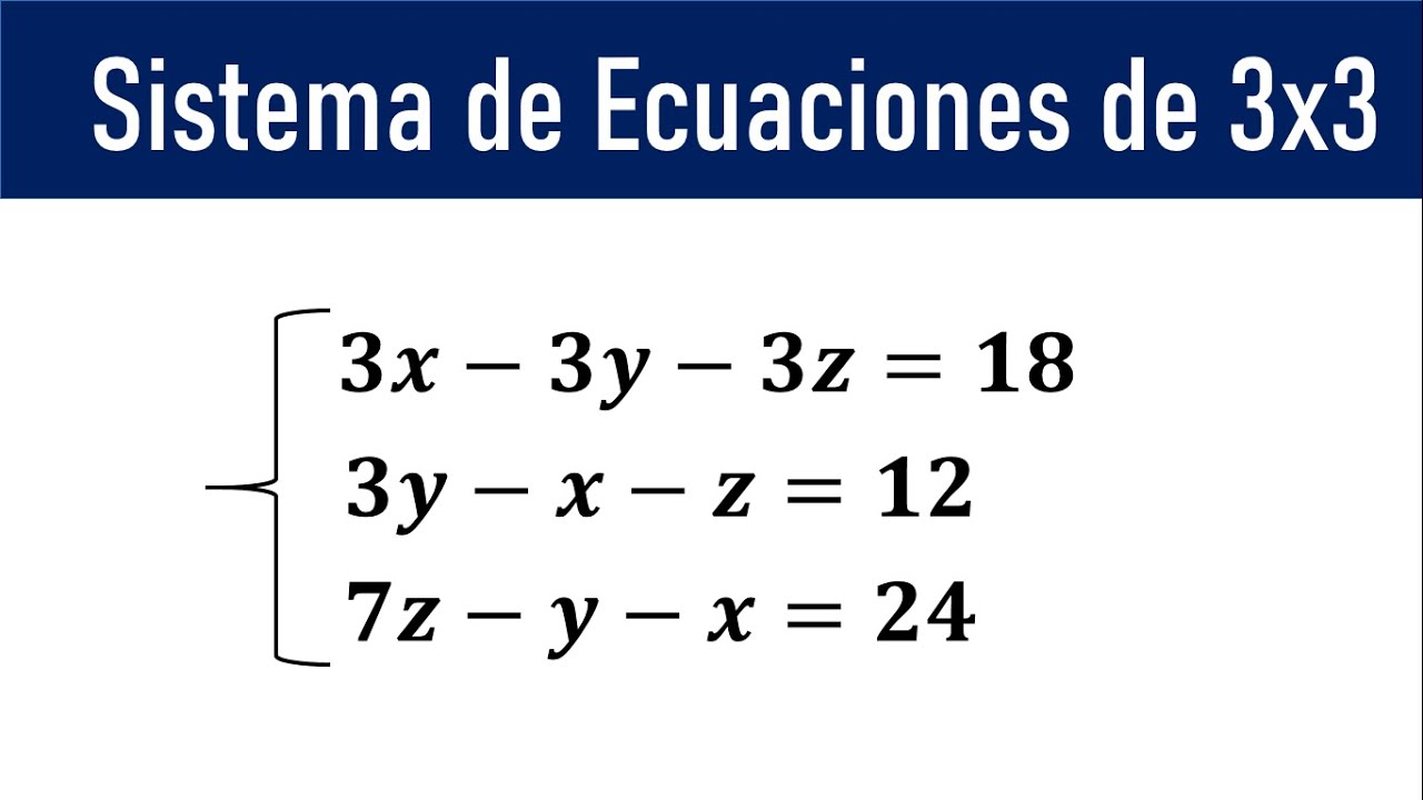Solución de un sistema de 3x3 | Método de Determinates - Regla de ...