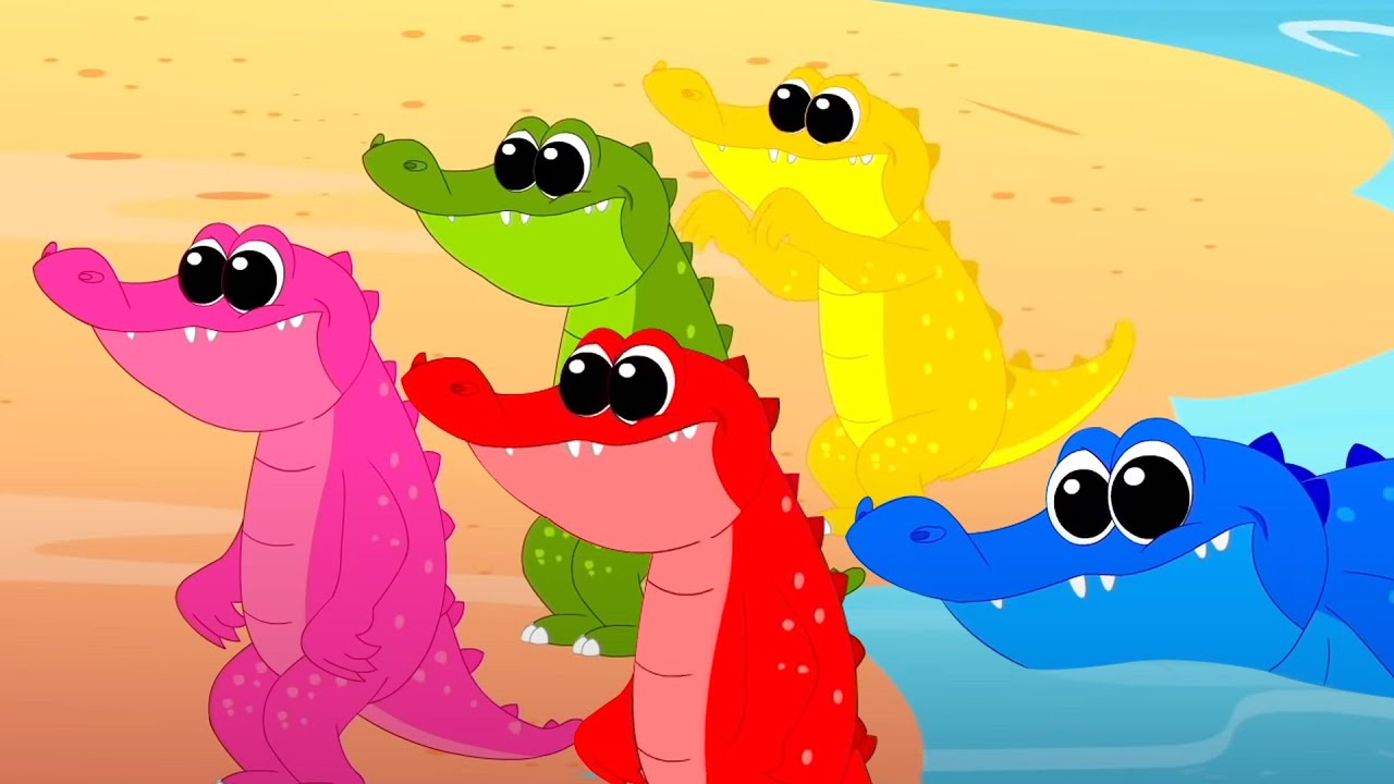 Five Crocodile Went Swimming One Day And Nursery Rhyme For Kids - YouTube