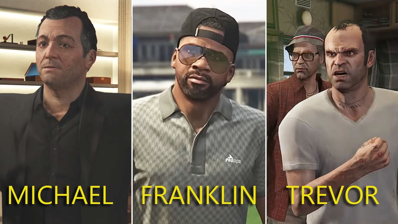 GTA 5 Online: All Michael Trevor Franklin Scenes - YouTube