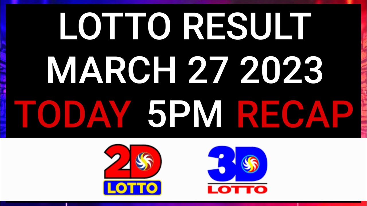 lotto result march 27 2023 5pm - YouTube
