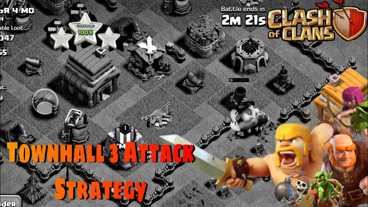 TH3 Vs TH4 3Star Attack Strategy | TH2 Vs TH3 In Multiplayer Battle ...